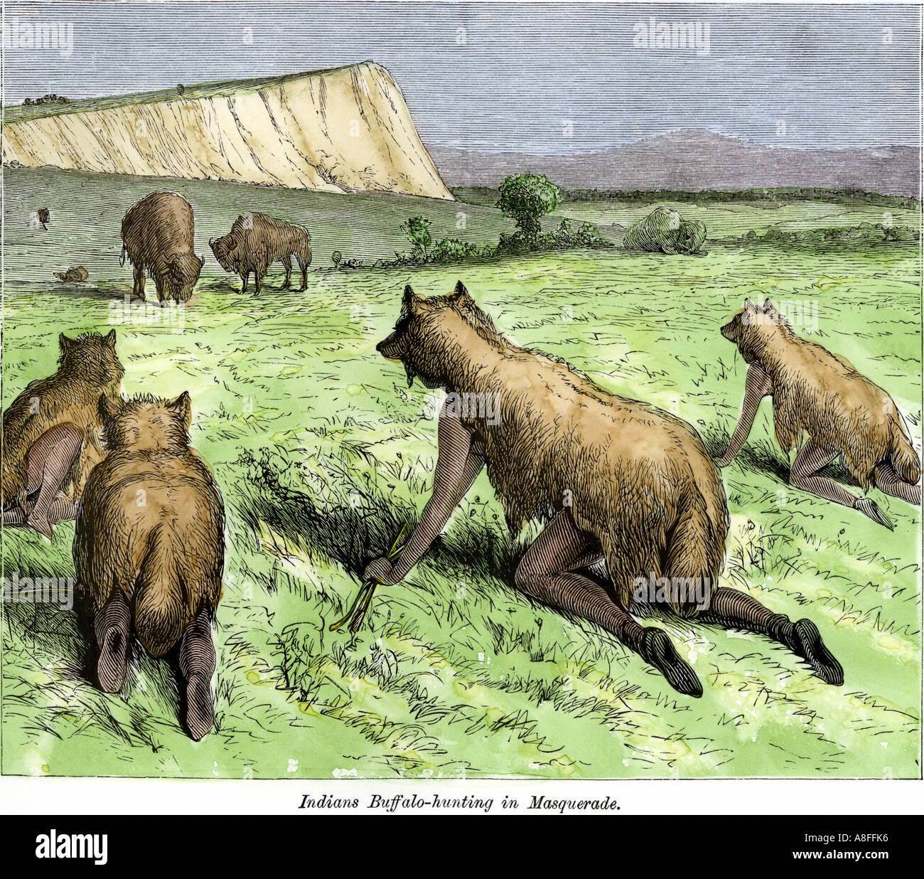 Native american hunting bison High Resolution Stock Photography and ...