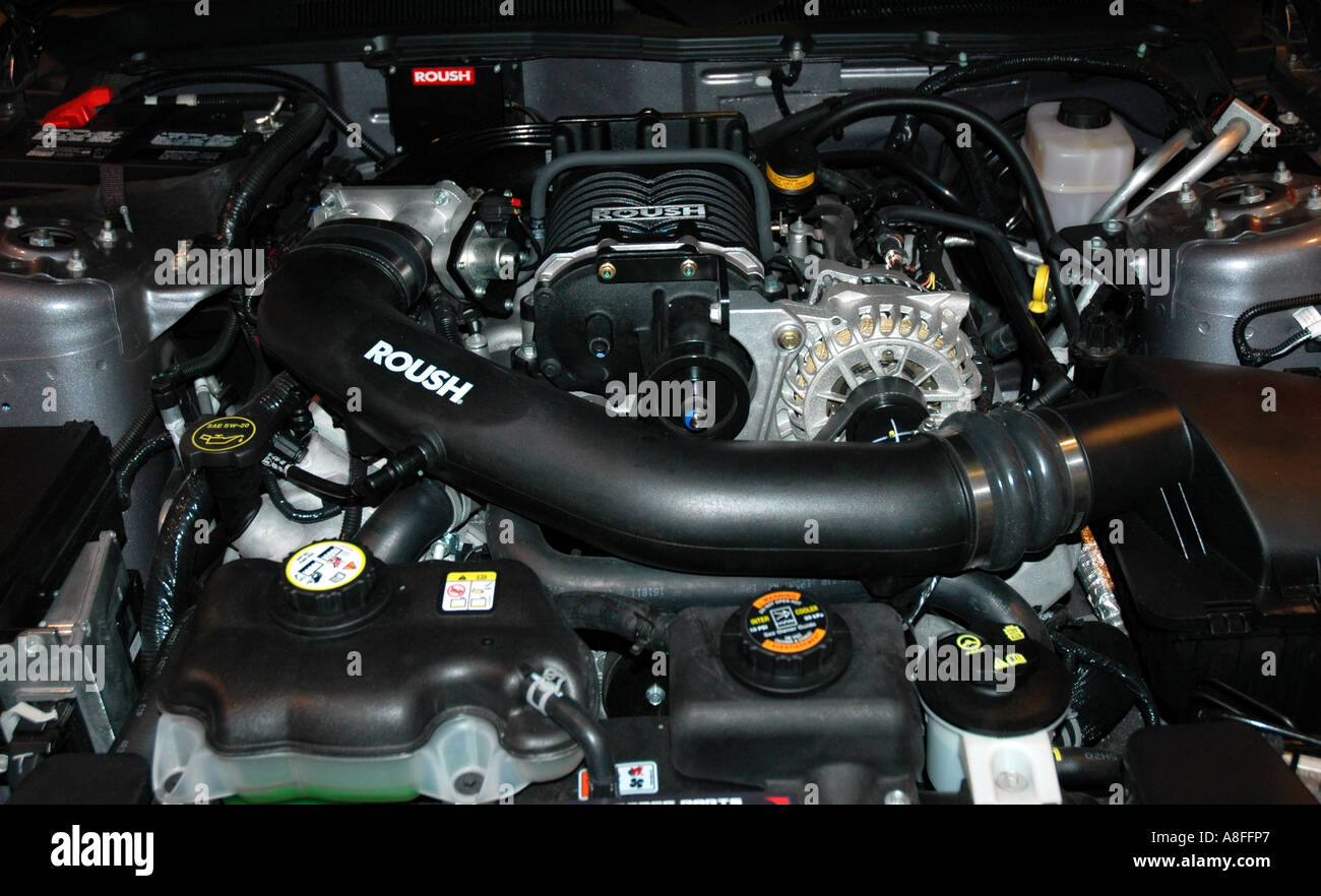 Engine of a Ford Mustang Cobra Stock Photo - Alamy
