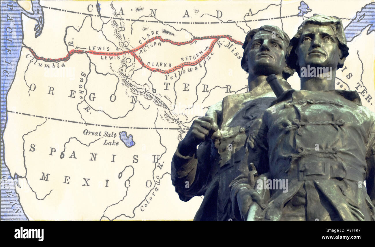 Meriwether lewis william clark map hi-res stock photography and images - Alamy