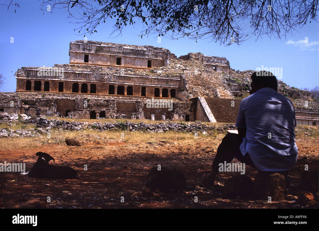 MAYAN TEMPLE THE GREAT PALACE AT SAYIL YUCATAN MEXICO Stock Photo - Alamy