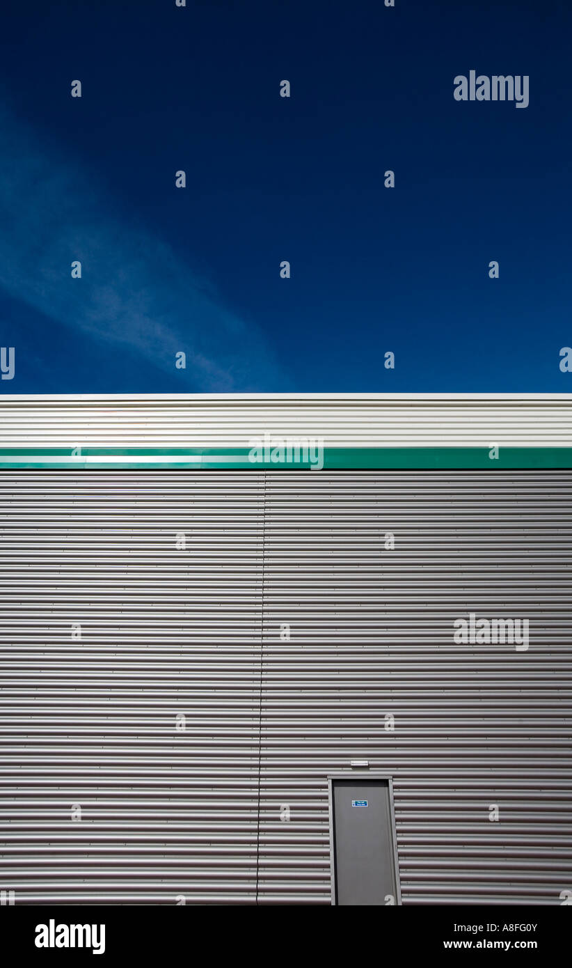 Steel cladding on a warehouse in Stafford England UK Stock Photo - Alamy
