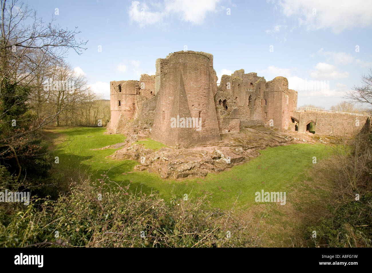 A view of Goodrich Castle near Ross on Wye Herefordshire England UK Stock Photo - Alamy