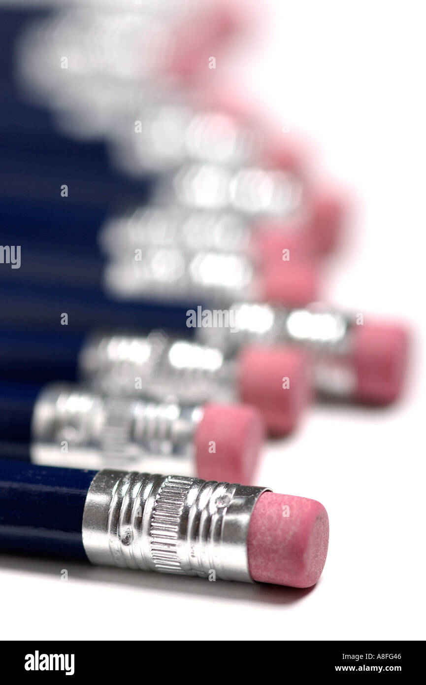 Pencil eraser tips Stock Photo - Alamy