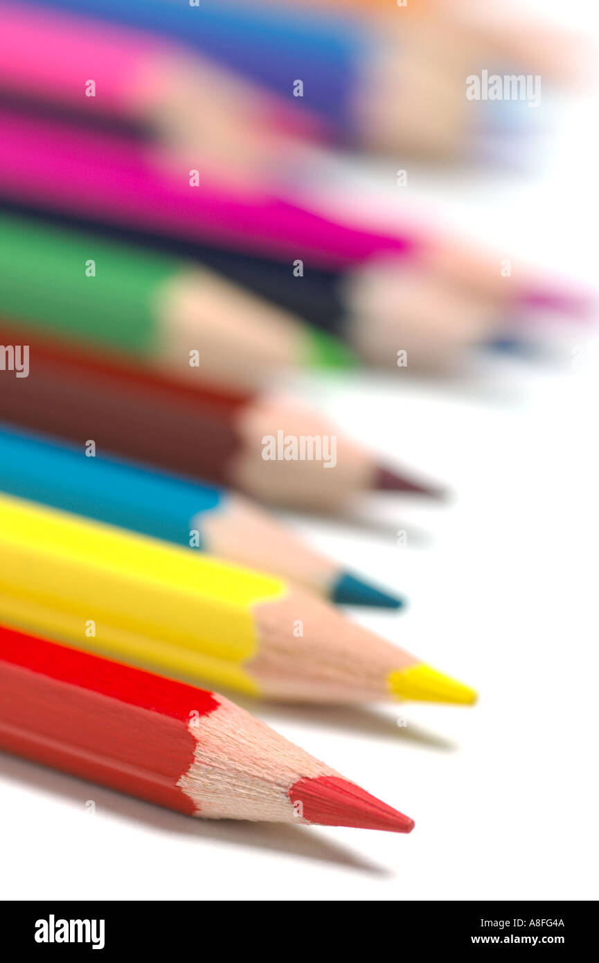 Coloured pencil tips Stock Photo - Alamy