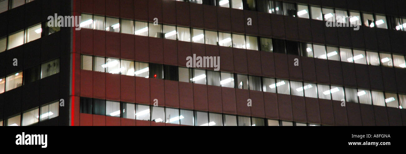Office Building at Night Stock Photo - Alamy