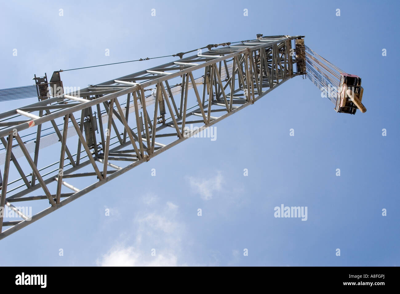 Stock Photo of Huge Crane With Blue Sky Background Stock Photo - Alamy