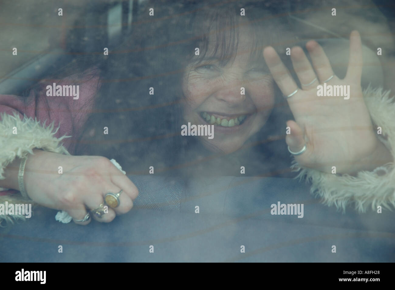 Wave hand car window hi-res stock photography and images - Alamy