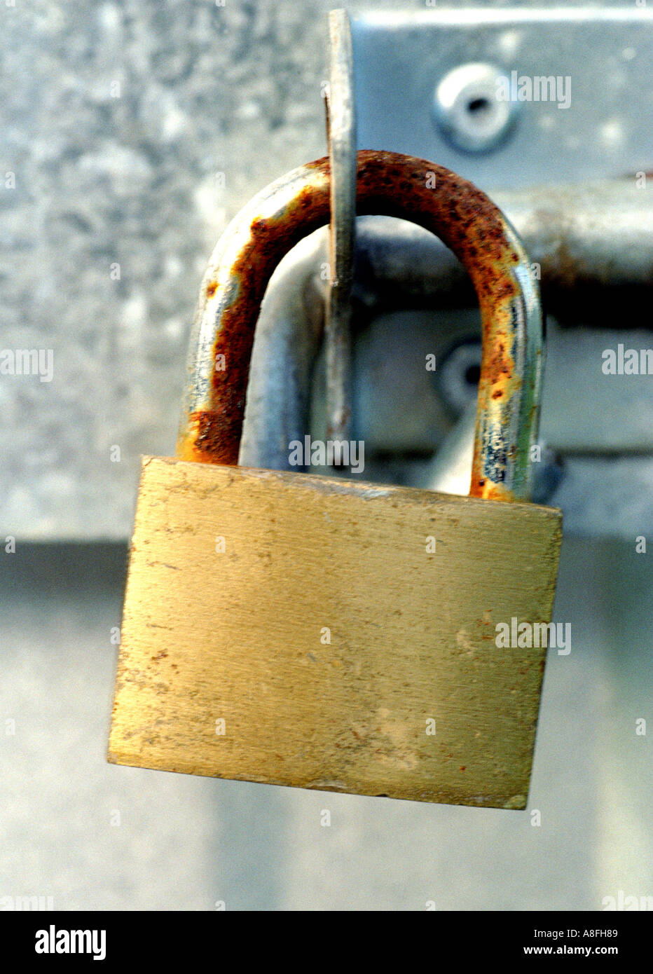 Galvanised padlock and bolt hi-res stock photography and images - Alamy