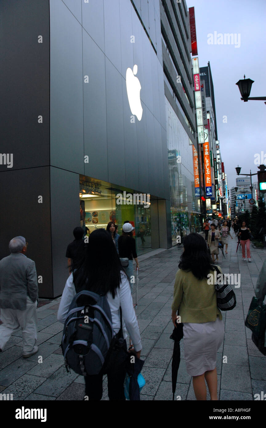 Shopping at Apple Store on Ginza Shopping District in Tokyo Japan Stock ...