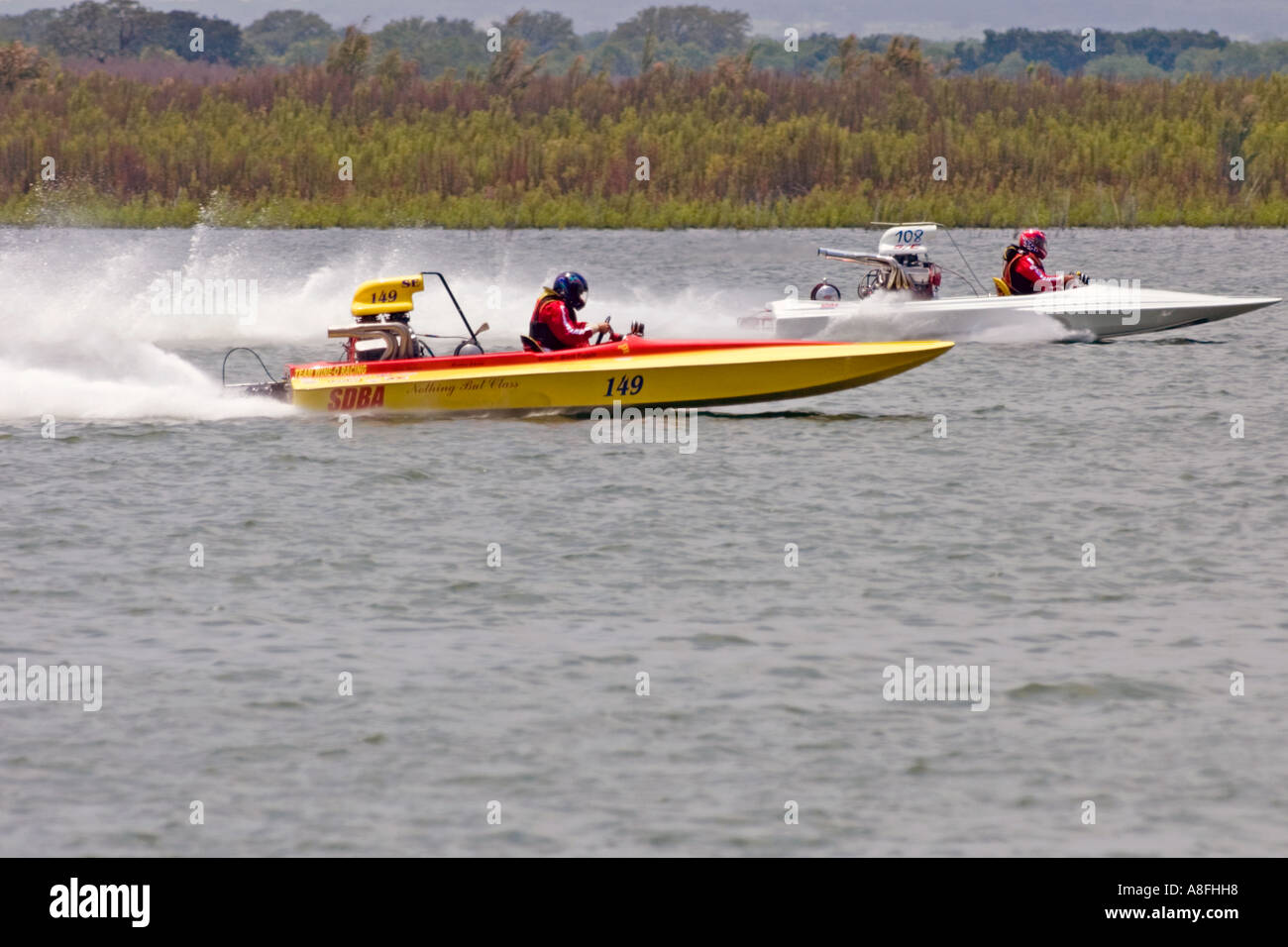 Drag boat racing on Lake Brady Texas Stock Photo - Alamy