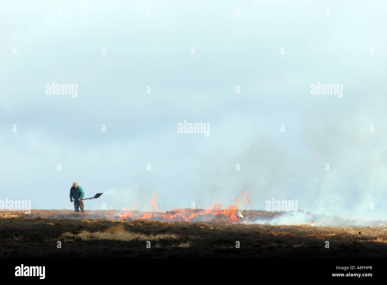 Fire fighting on moorland hi-res stock photography and images - Alamy