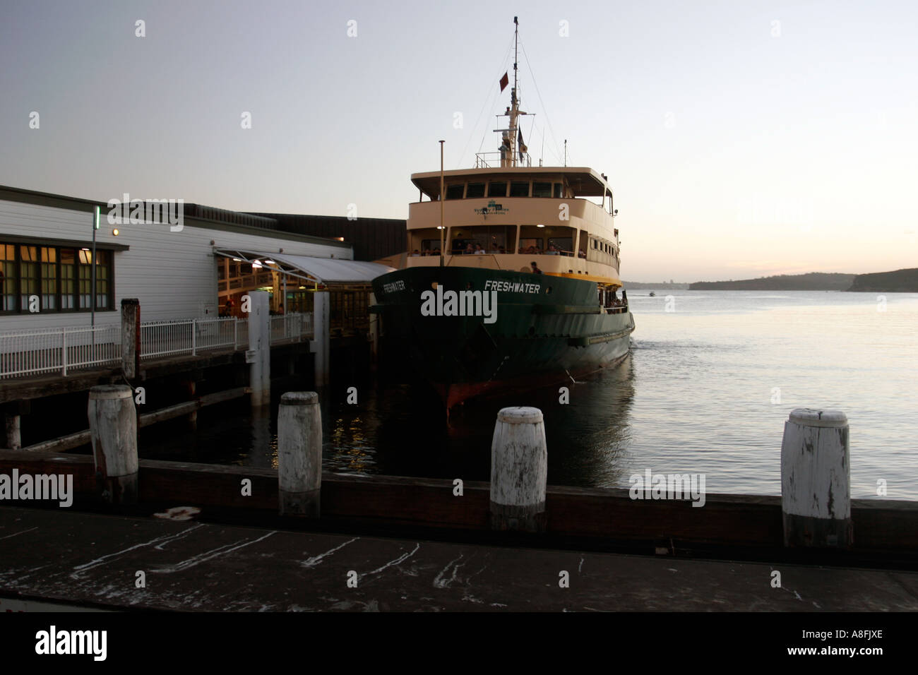 Manly Wharf at dusk Sydney New South Wales Australia Stock Photo - Alamy