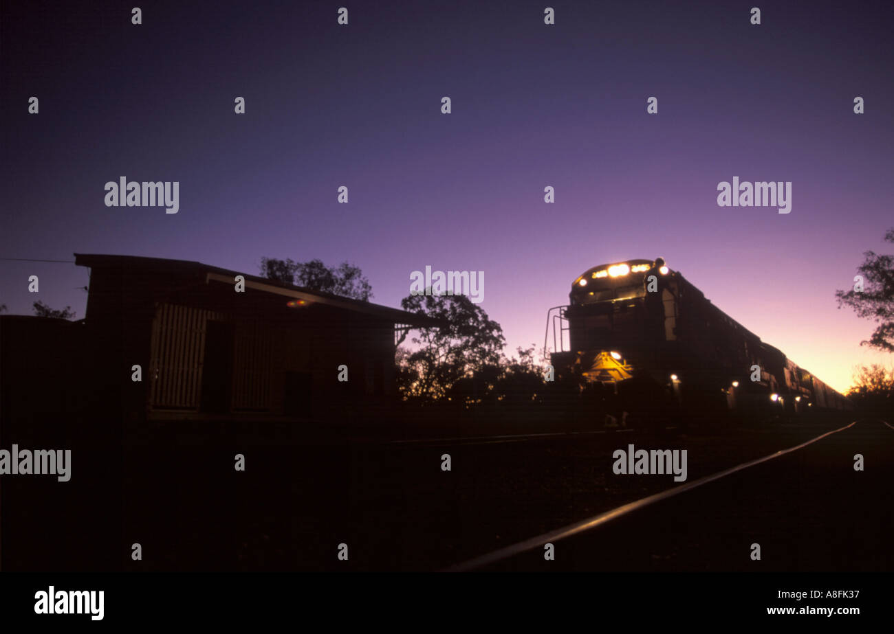 Train at a stop in the Queensland Outback Australia Stock Photo - Alamy