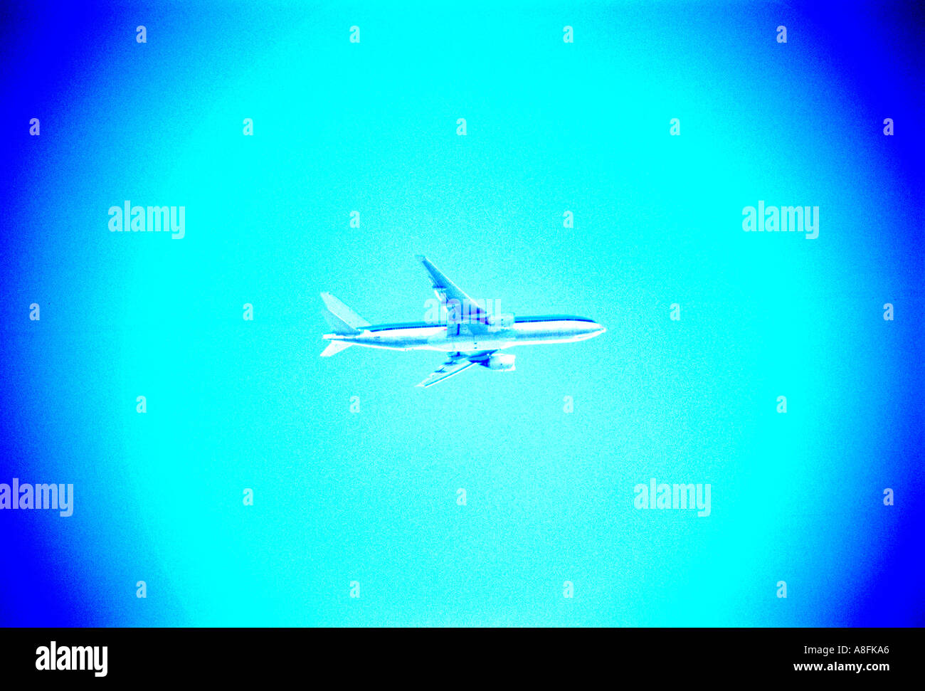 airplane in flight abstract view Stock Photo - Alamy