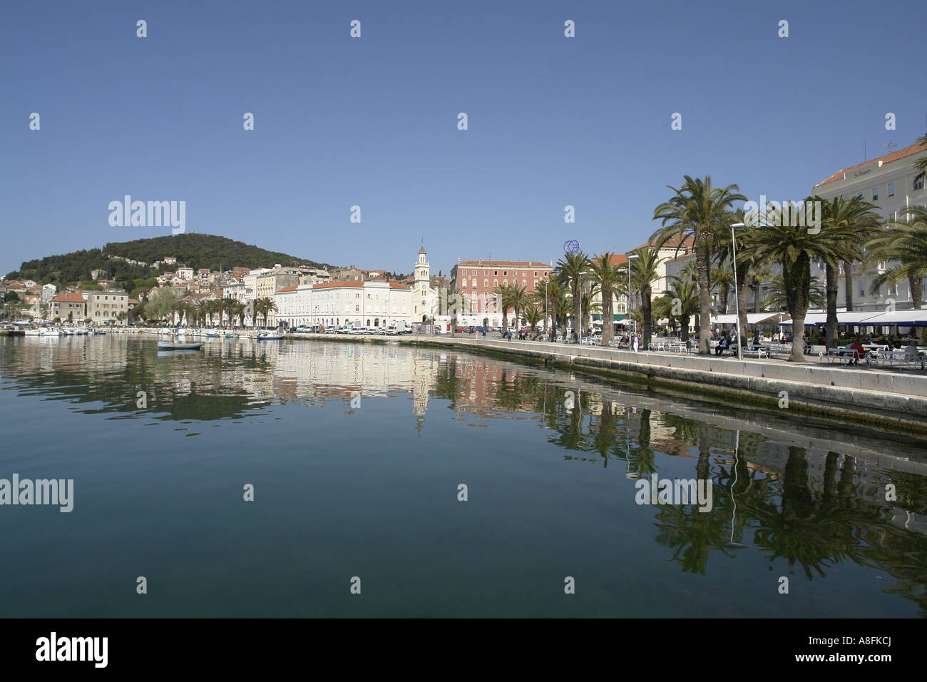 Waterfront promenade walkway in Split Adria Dalmatia Adriatic coast ...