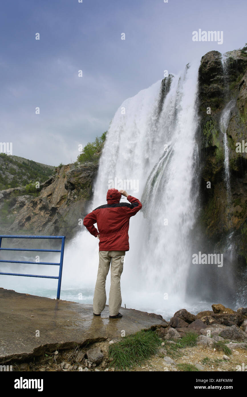 Topolskij Buk waterfall source of Krka river near Knin Adria Dalmatia ...