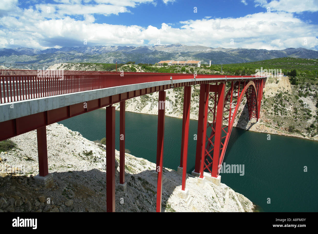 bridge River Stari Most Maslenica Adria Dalmatia Adriatic coast Croatia ...