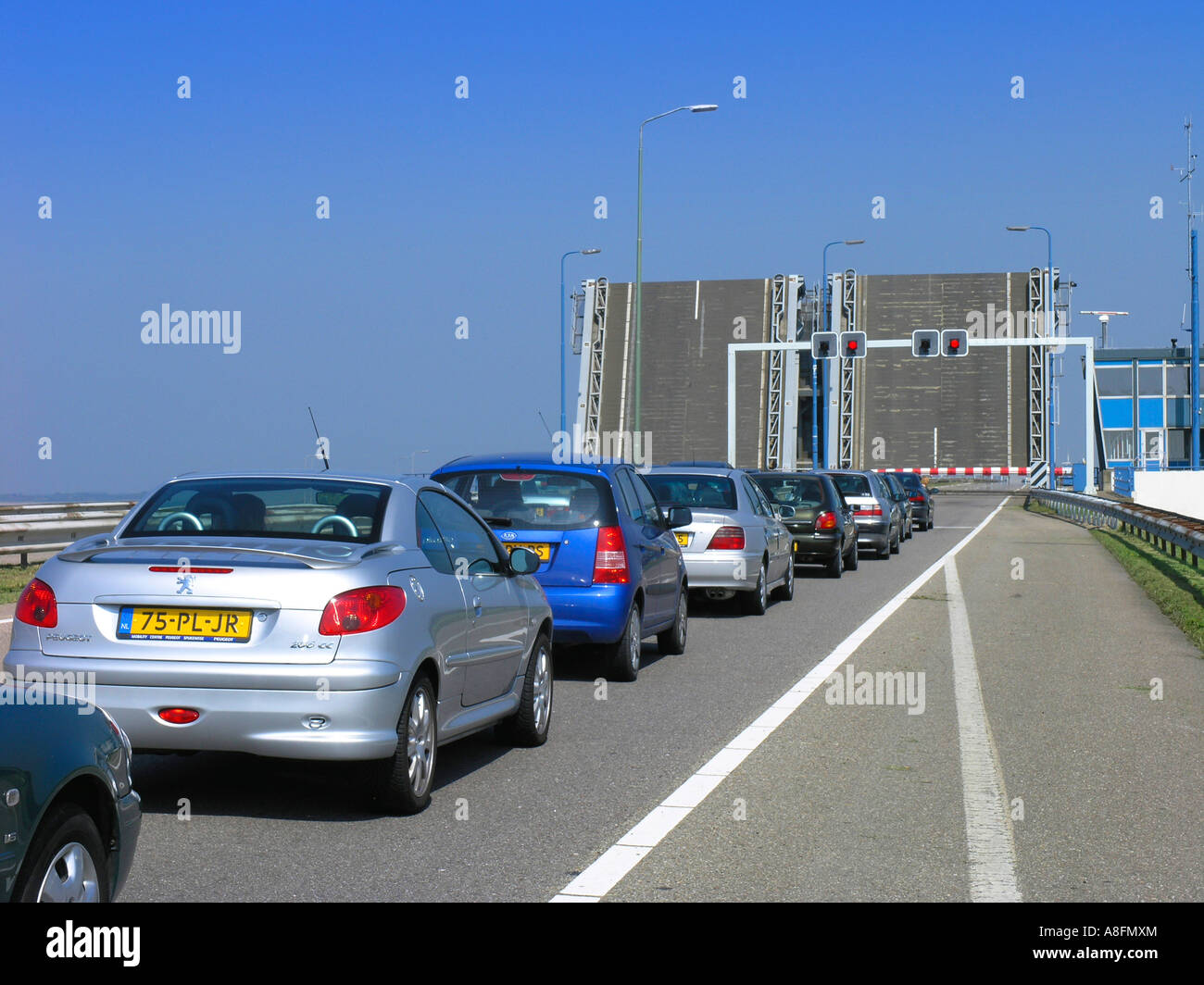 Canal bridge traffic stop Holland Netherlands Stock Photo - Alamy