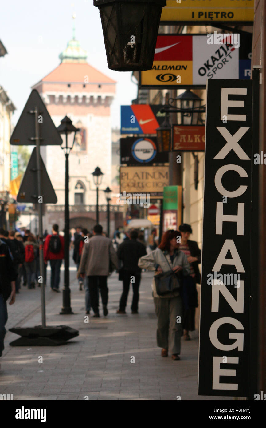 Krakow,cracow,kracow,Poland,Polska,european busy city, shopping street ...