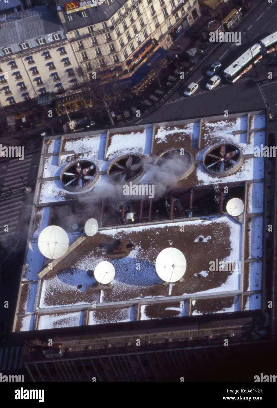 air cooling on tower block paris Stock Photo - Alamy