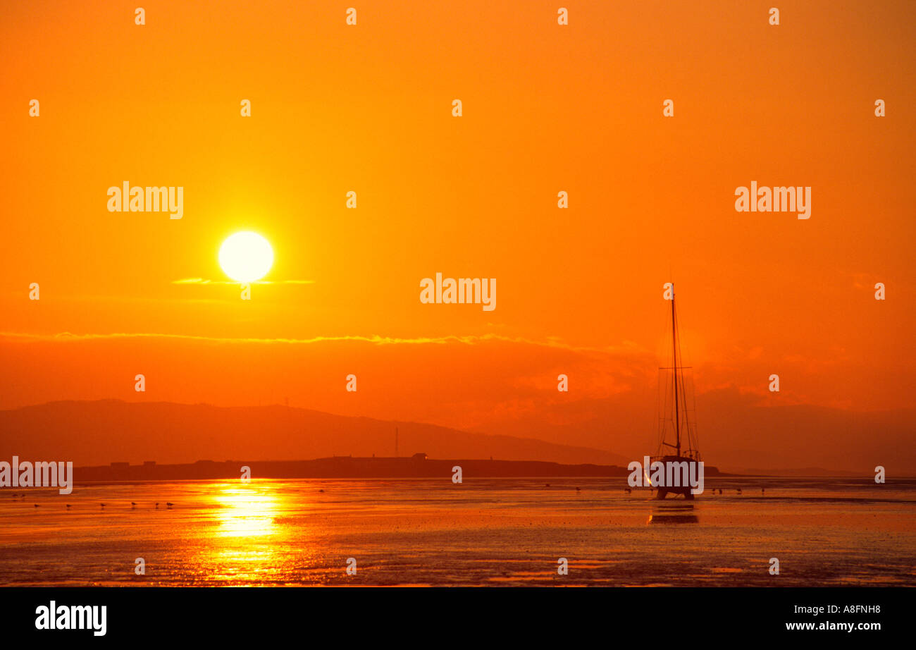 Sunset at Meols Stock Photo - Alamy