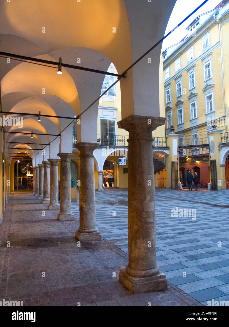 Graz arch arches innenhof urban building architect architecture styria ...