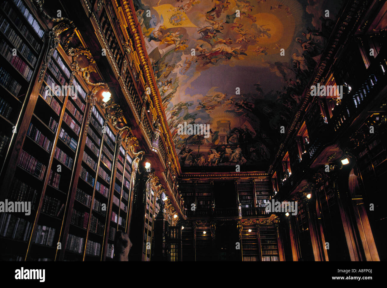 Interior library Praha Prague castle hill Czech republic Stock Photo ...