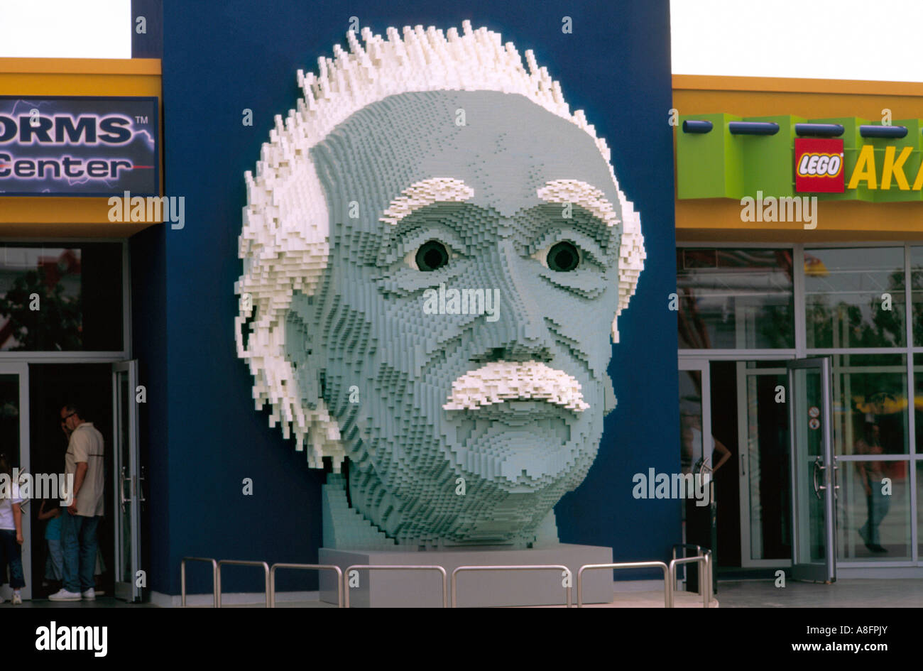 Big Einstein face Legoland in Guenzburg Bayern Germany Stock Photo - Alamy