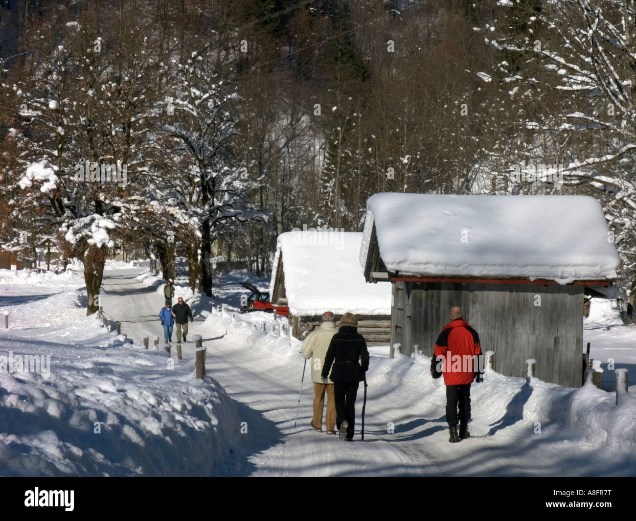 Snow on house roof Stock Photo - Alamy