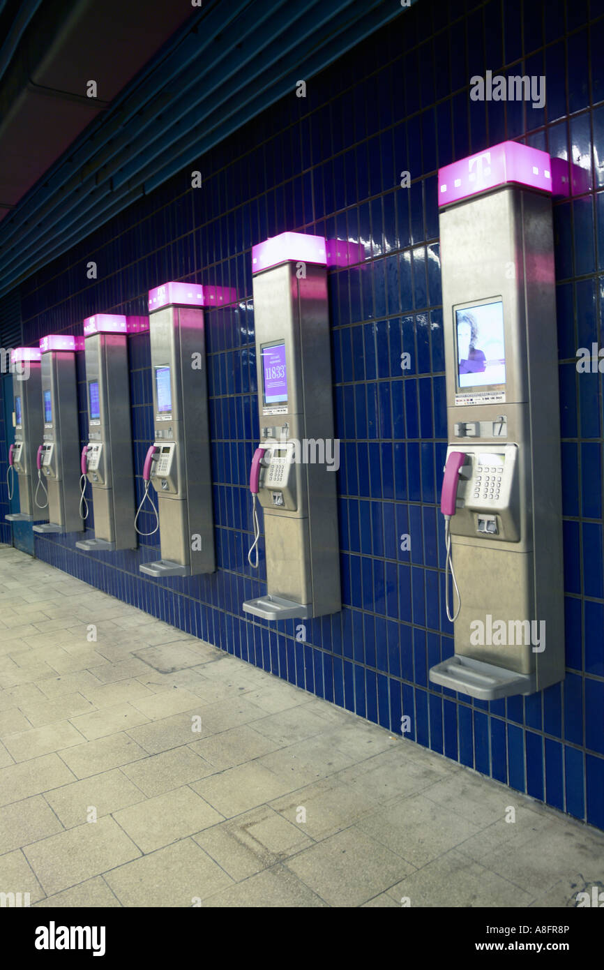 Munich subway telephone booth Bavaria Germany Stock Photo - Alamy
