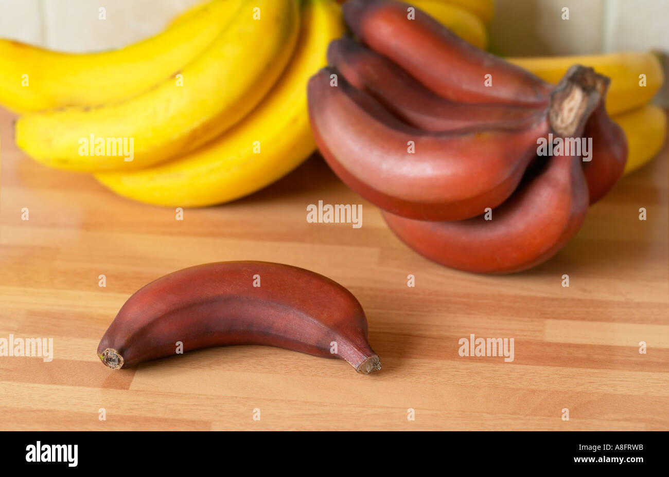 unusual red bananas Stock Photo - Alamy