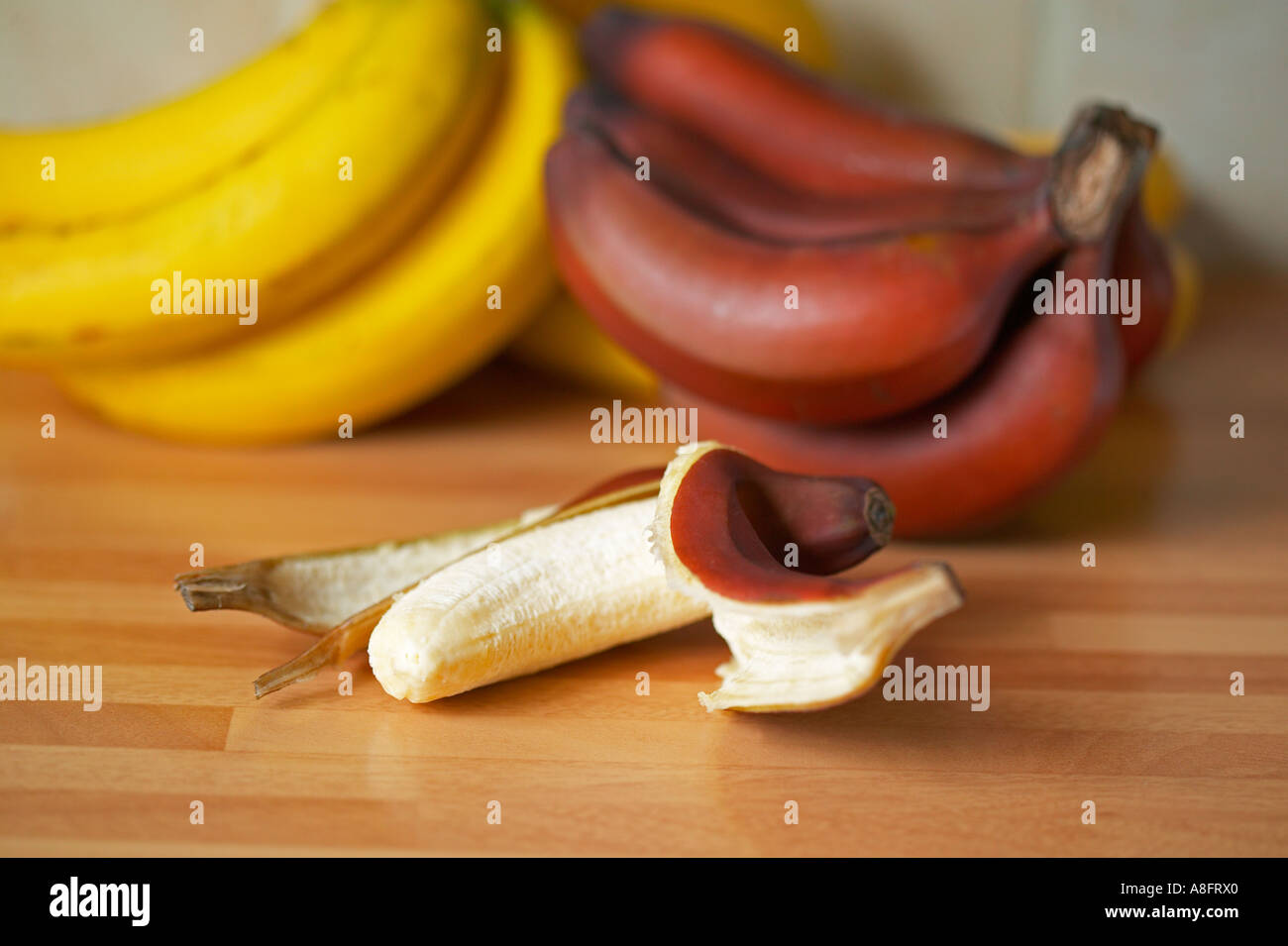 unusual red bananas Stock Photo - Alamy