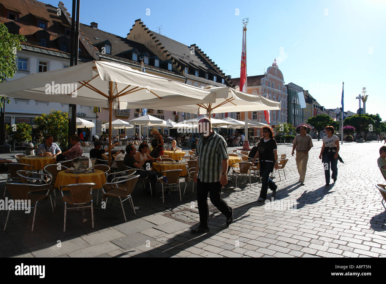 Main square of Straubing Donau Gauboden Bavaria Germany Stock Photo - Alamy