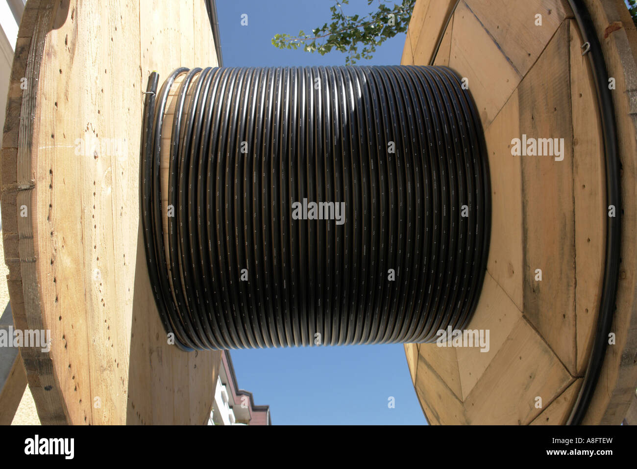 Big roll of telecommunication cable Stock Photo - Alamy