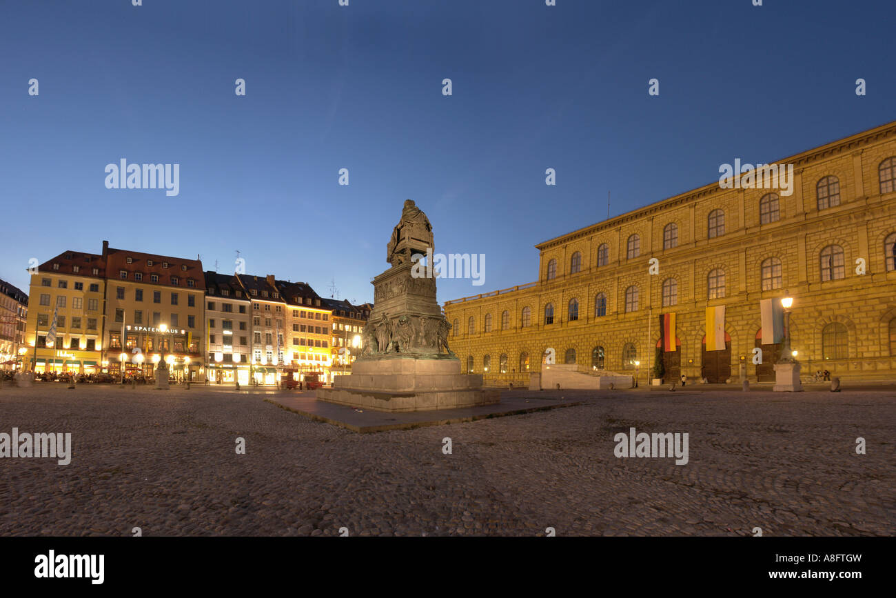 Max Joseph Platz at dusk Munich Bavaria Germany Stock Photo - Alamy