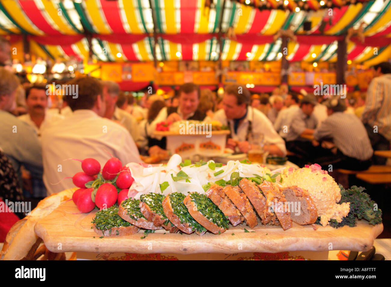 Europe Germany Munich Beer Festival Oktoberfest people dancing and ...