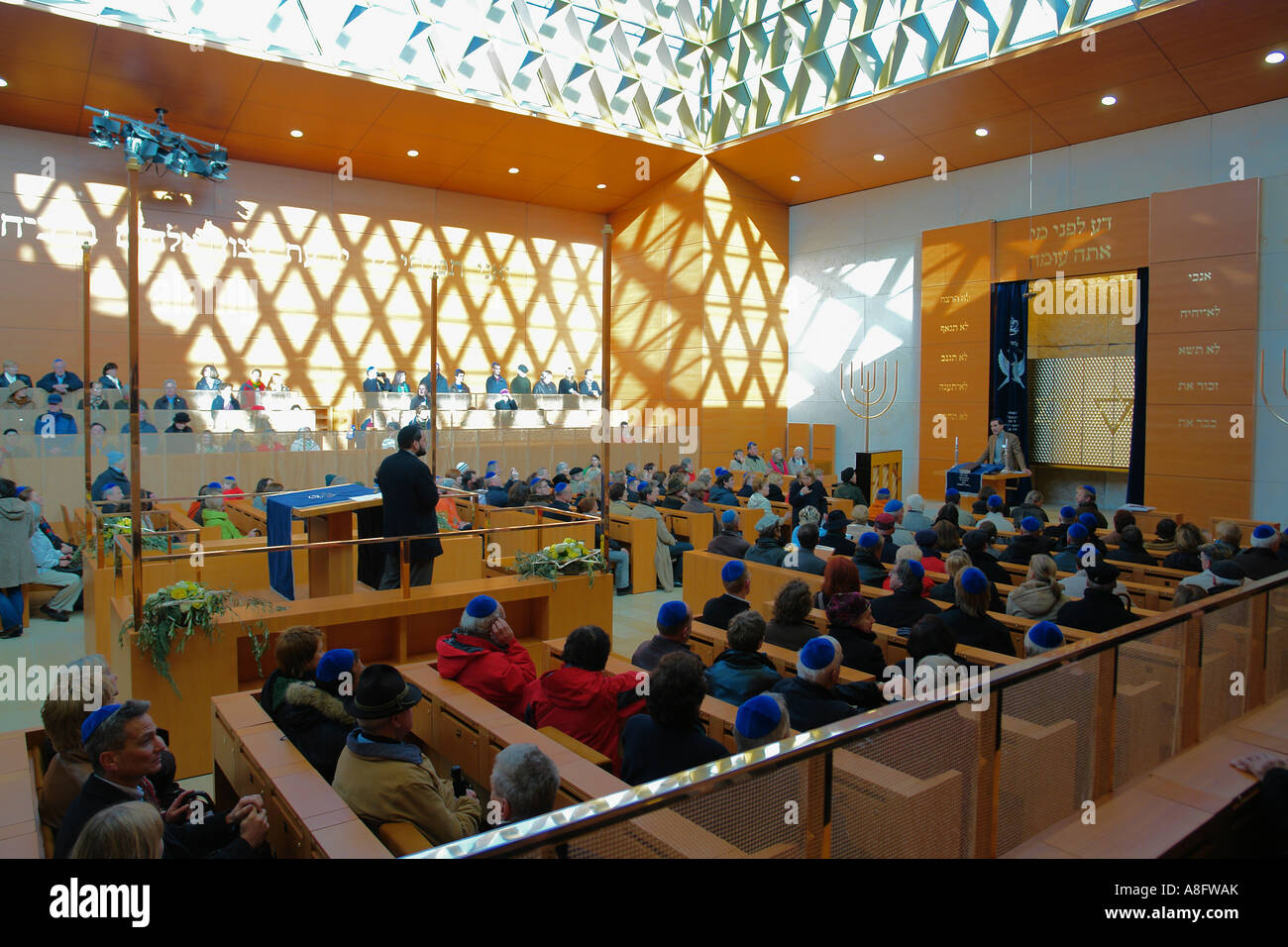 Interior of New Synagogue of New Jewish community center St Jakobsplatz ...