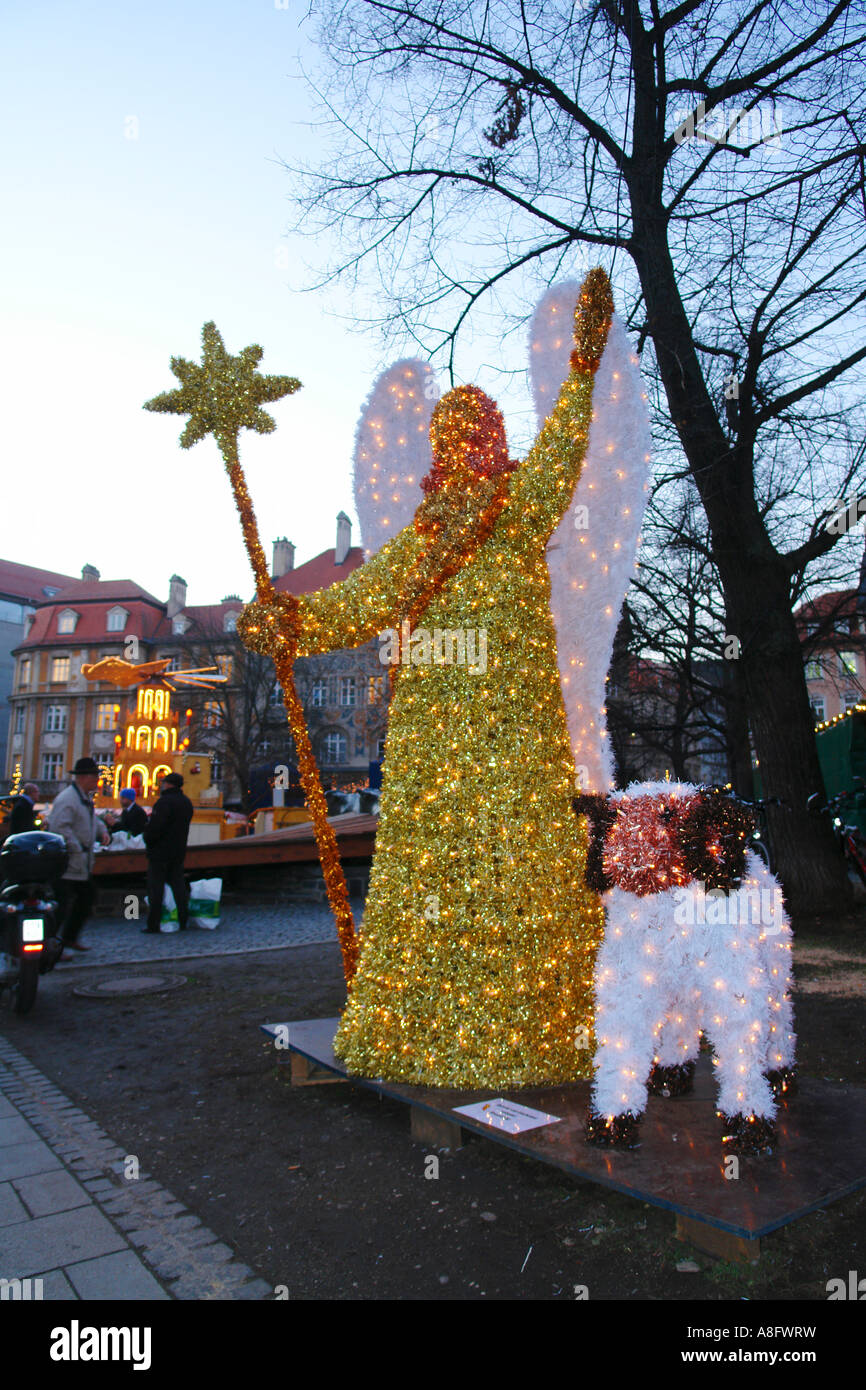 Angel figure at christmas market Munich Bavaria Germany Stock Photo - Alamy