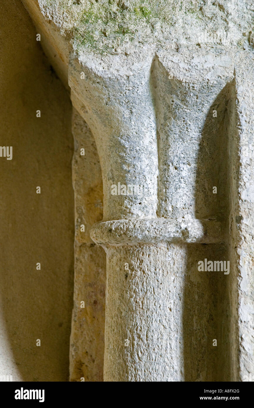 Column in all saints church in somborne Stock Photo - Alamy