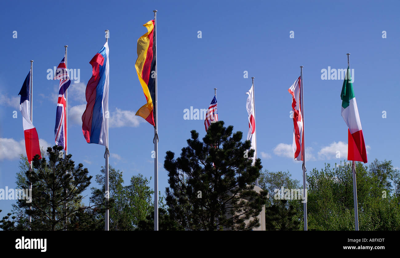 Flags of the G8 nations Stock Photo - Alamy