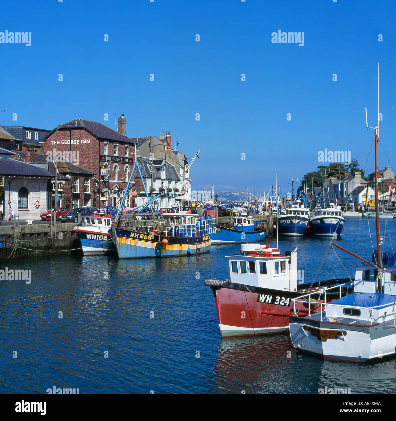 Fishing Boats in Weymouth Harbour Dorset England Stock Photo - Alamy