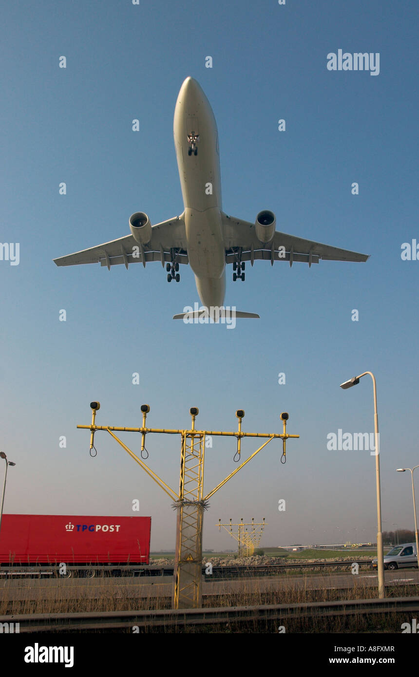 An Airbus A330 on short final approach to Schipol airport Amsterdam ...