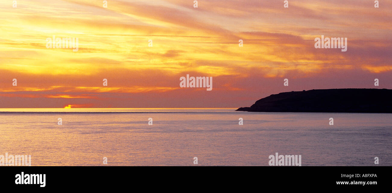 Sunset St Adhelm s Head Dorset Stock Photo - Alamy