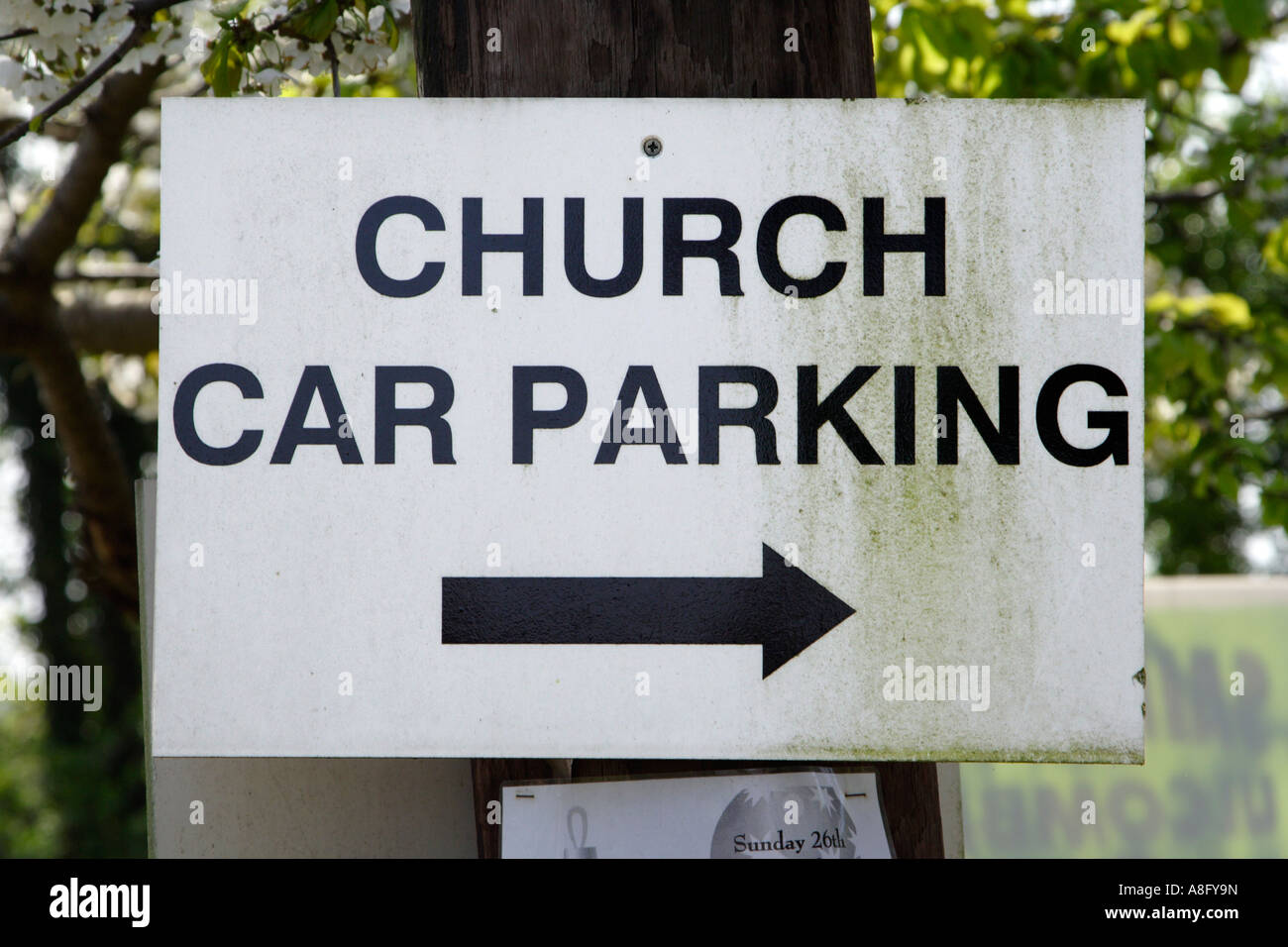 church car parking sign Stock Photo - Alamy