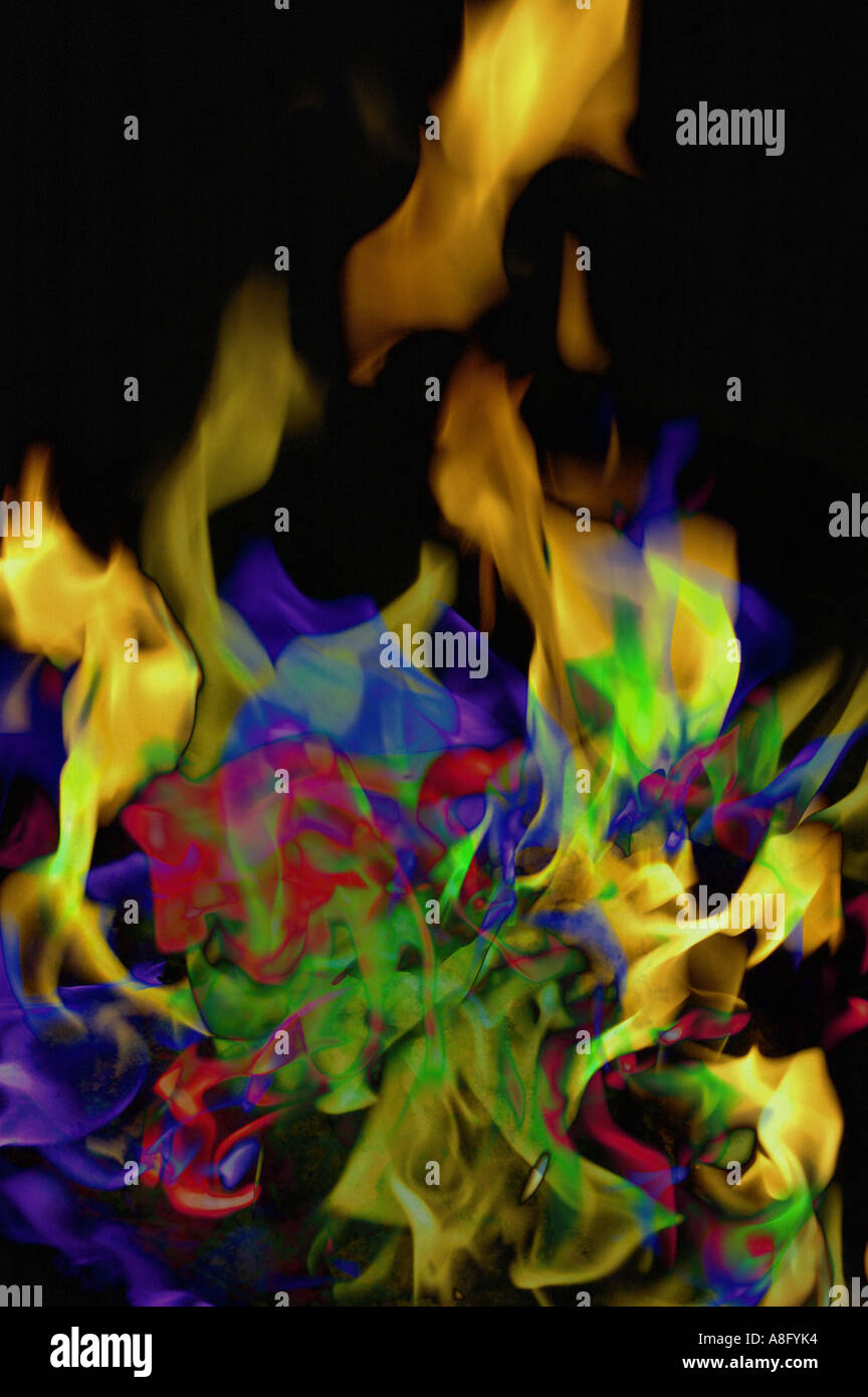 Colorful dancing flames Stock Photo - Alamy