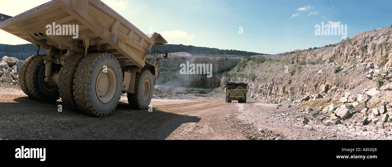 Dumper Trucks in a Limestone Quarry Stock Photo - Alamy