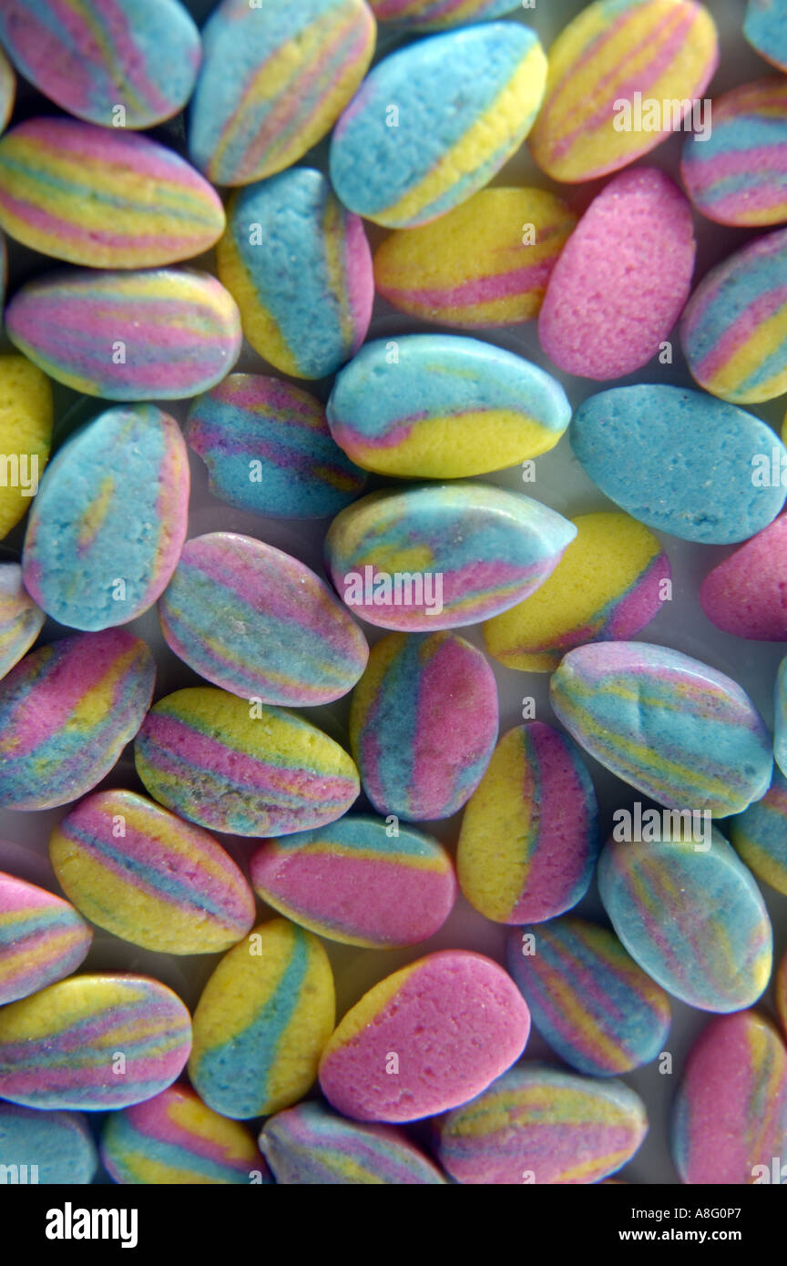 Colorful Egg-Shaped Pastel Sugar Cake Decorations Stock Photo - Alamy