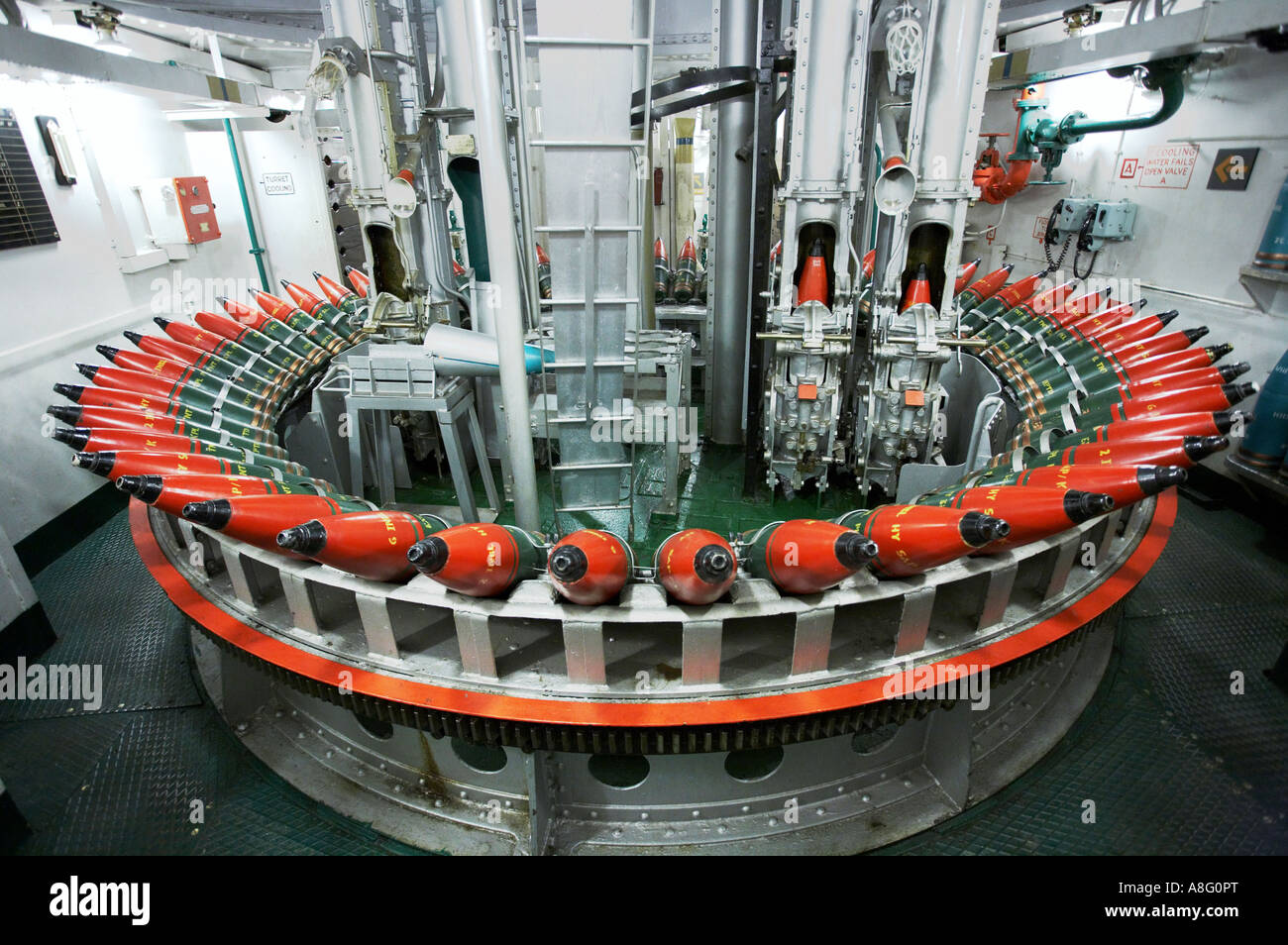 HMS Belfast gun shells in London England Stock Photo - Alamy