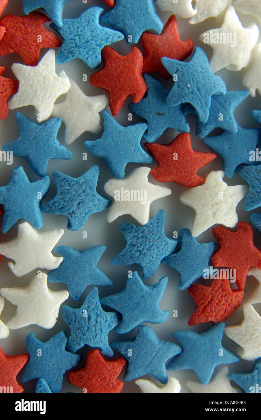 Colorful Star-Shaped Sugar Cake Decorations Stock Photo - Alamy