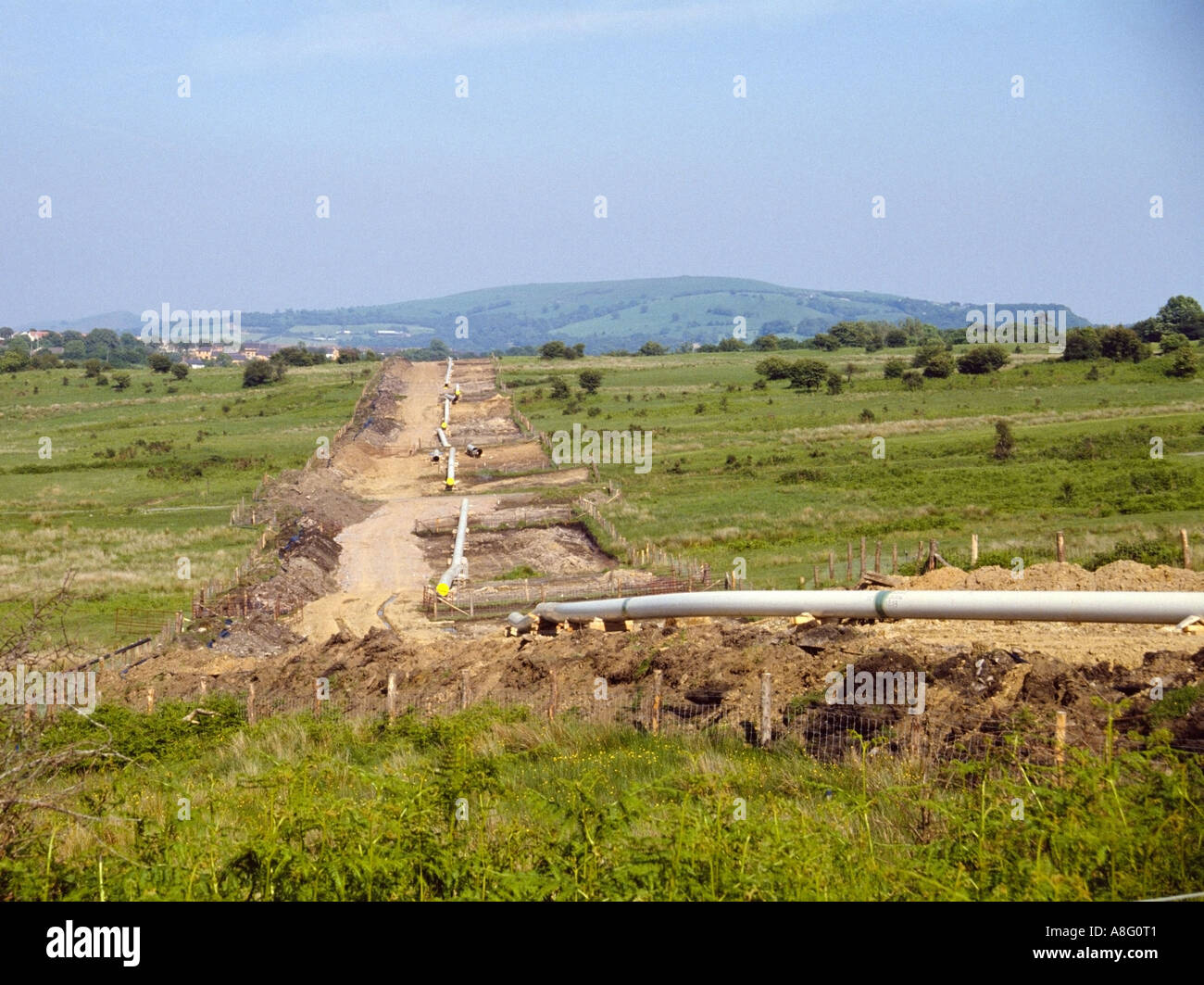 Constructing Pipeline over Common Grazing Land Stock Photo - Alamy